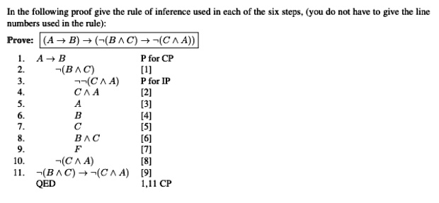 In the following proof give the rule of inference used in each of the ...