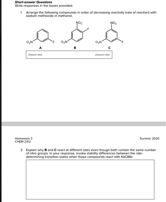 SOLVED:Short-answer Questions Write responses In the boxes provided ...