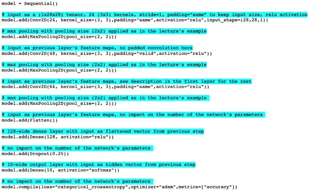 Solved Given The Following Definition Of A Convolutional Neural Network Comments About Each