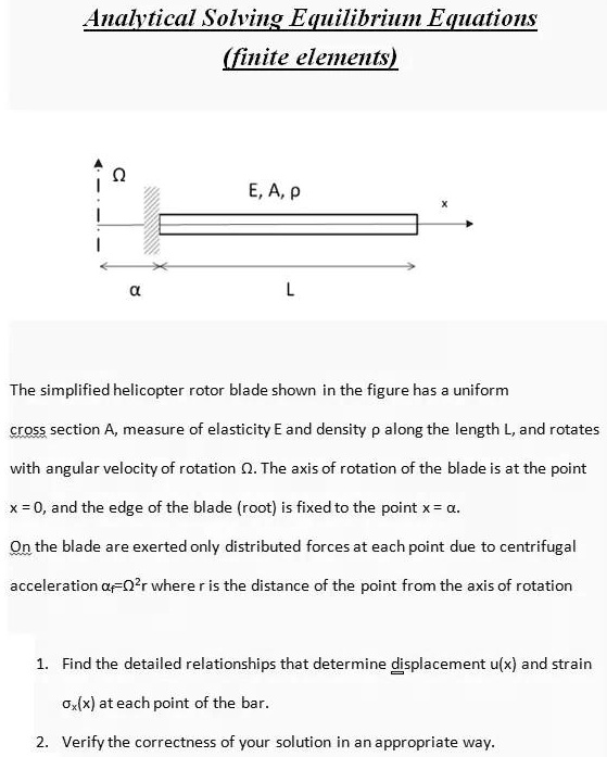 SOLVED: Analytical Solving Equilibrium Equations (Finite Elements) E, A ...