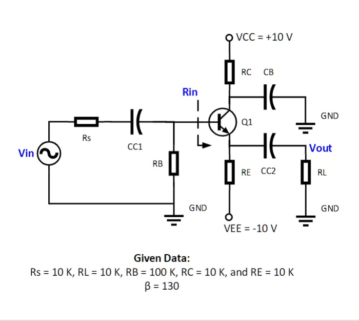 SOLVED: 1) Show your calculation to find the bias point of the amplifier circuit. 2) Calculate ...