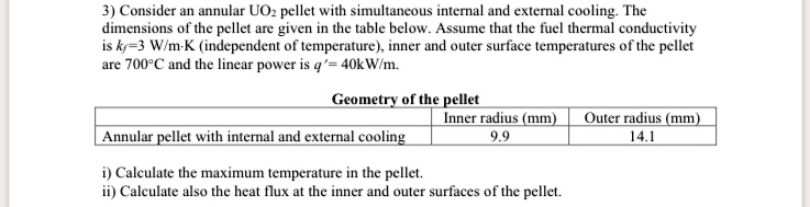 consider an annular uo2 pellet with simultaneous internal and external ...