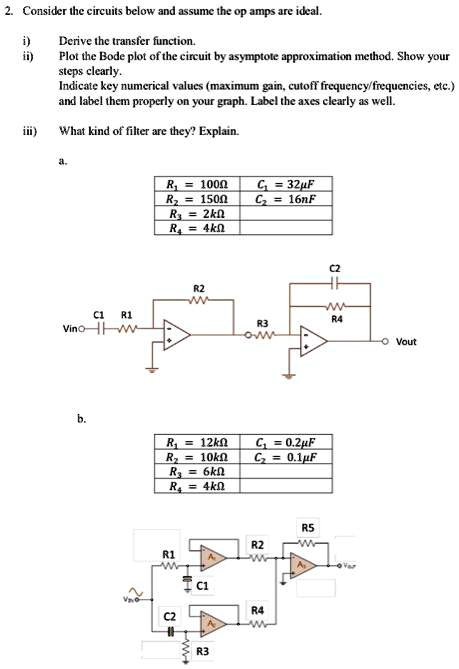 SOLVED: Consider the circuits below and assume the op amps are ideal. i) ii) Derive the transfer ...