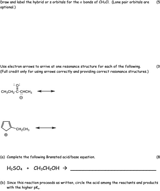 draw and label the hybrid or orbitals for the bonds of chcl lone pair orbitals are optional use ...