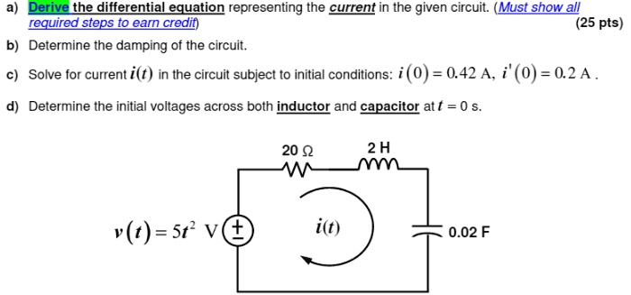 SOLVED: Determine the initial voltages across both the inductor and capacitor at t = 0 s. a ...