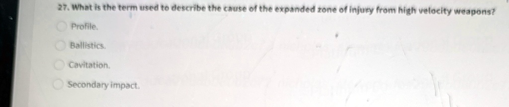 27. What is the term used to describe the cause of the expanded zone of ...