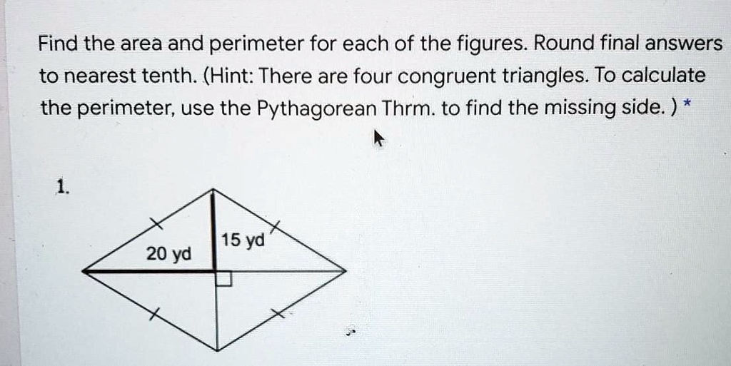 SOLVED: 'Can anyone assist me on this Find the area and perimeter for ...