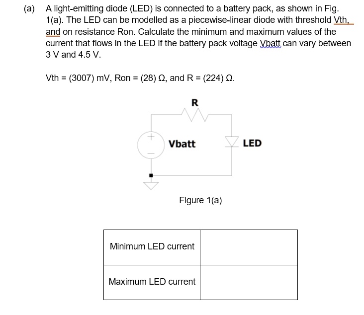 SOLVED: (a) A light-emitting diode (LED) is connected to a battery pack ...