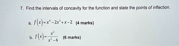 SOLVED: Find the intervals of concavity for the function and state the ...