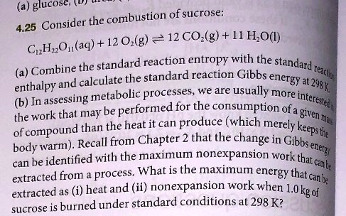 glucose consider the combustion of sucrose 425 120g 12cog 1 ho chzouaq ...