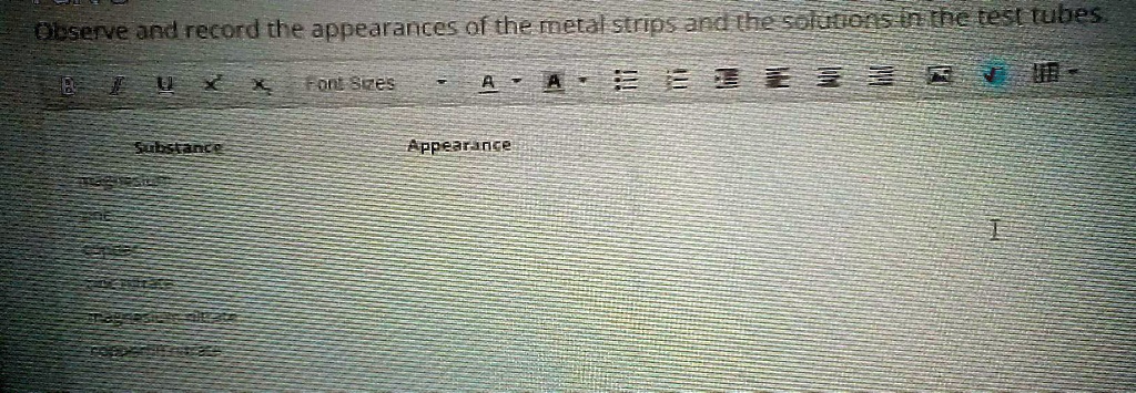 SOLVED: 'measure and record the masses of all metal strips you set out ...