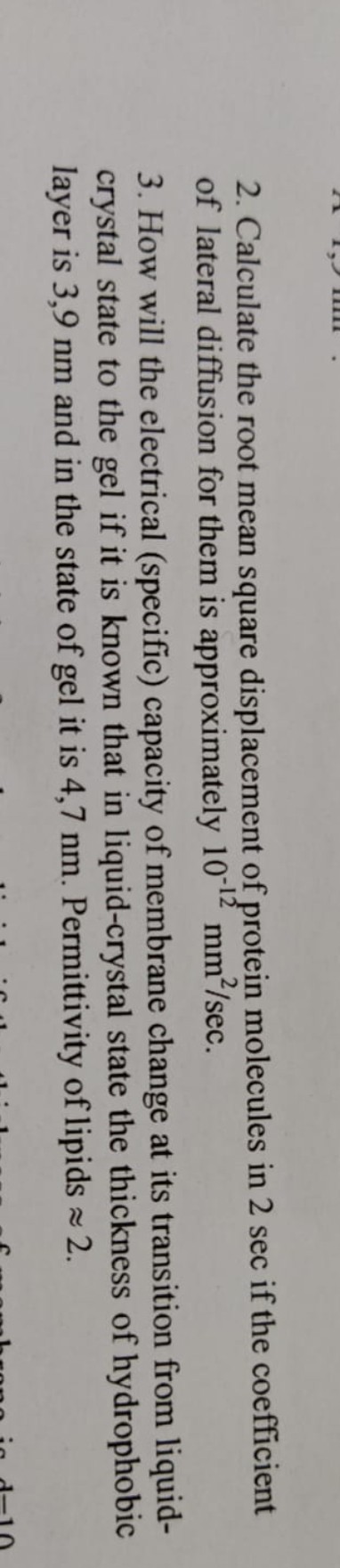 2. Calculate the root mean square displacement of protein molecules in ...
