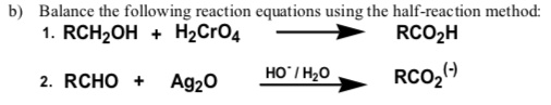 SOLVED: Balance the following reaction equations using the half ...
