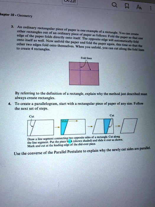 Chapter 10 · Geometry 3. An ordinary rectangular piece of paper is one ...