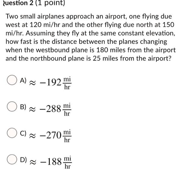 SOLVED: Two small airplanes approach an airport; one flying due west at ...