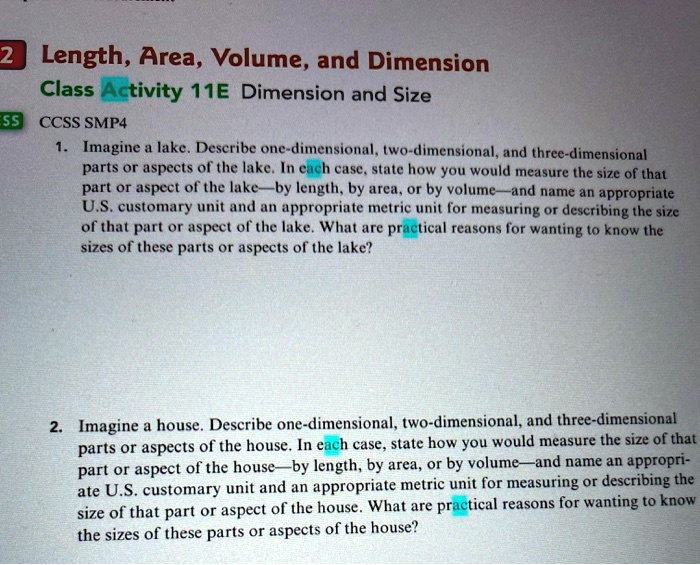 2 length area volume and dimension class activity 11e dimension and ...