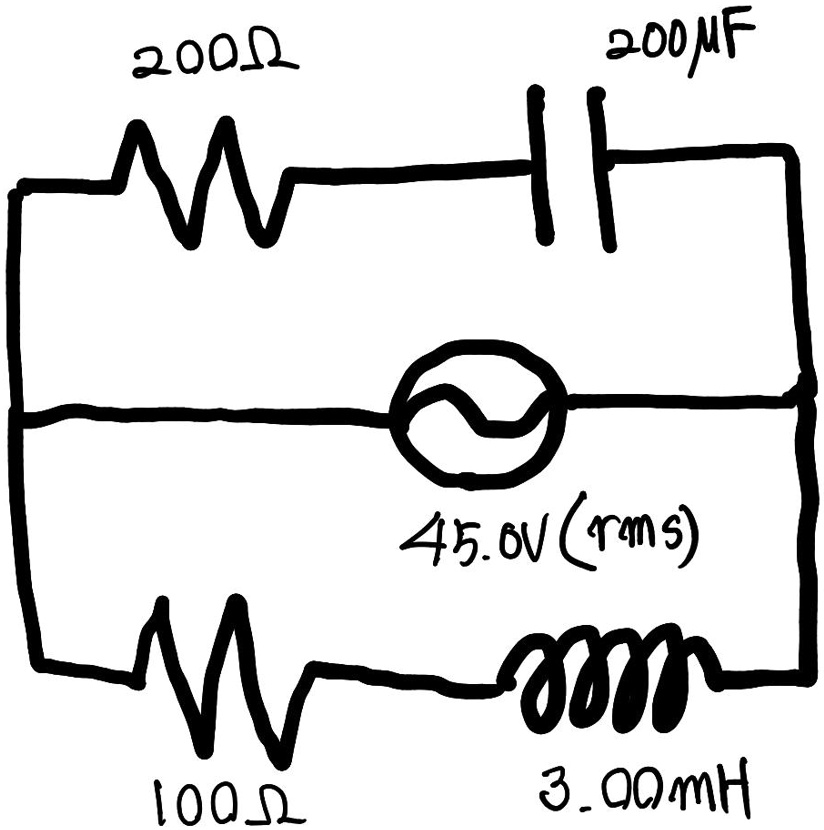 200Ω200μF 45.0V (rms) 100Ω3.00mH