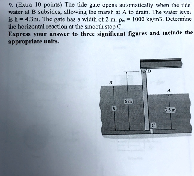 SOLVED: 9. (Extra 10 points) The tide gate opens automatically when the ...
