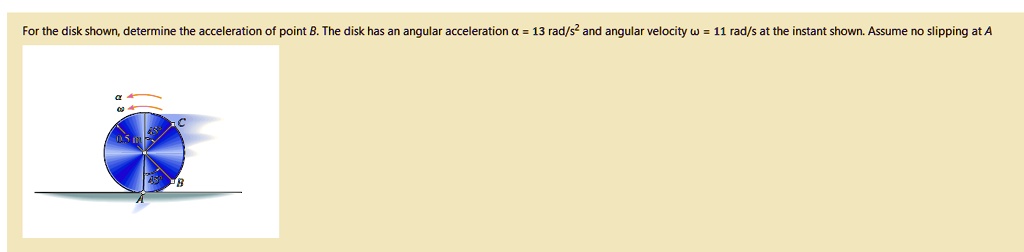 SOLVED: For the disk shown, determine the acceleration of point B. The disk has an angular ...