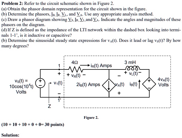 problem 2 refer to the circuit schematic shown in figure 2 a obtain the phasor domain ...