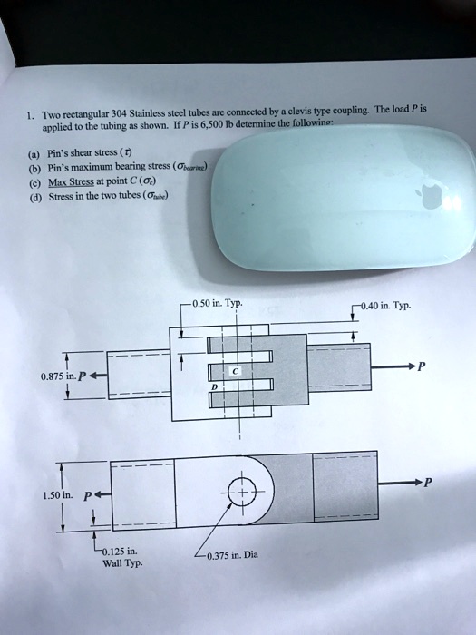 SOLVED: Two rectangular 304 stainless steel tubes are connected by a ...