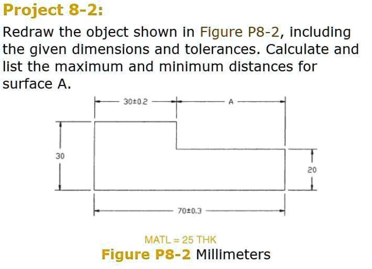 SOLVED: SolidWorks Project 8-2: Redraw the object shown in Figure P8-2, including the given ...