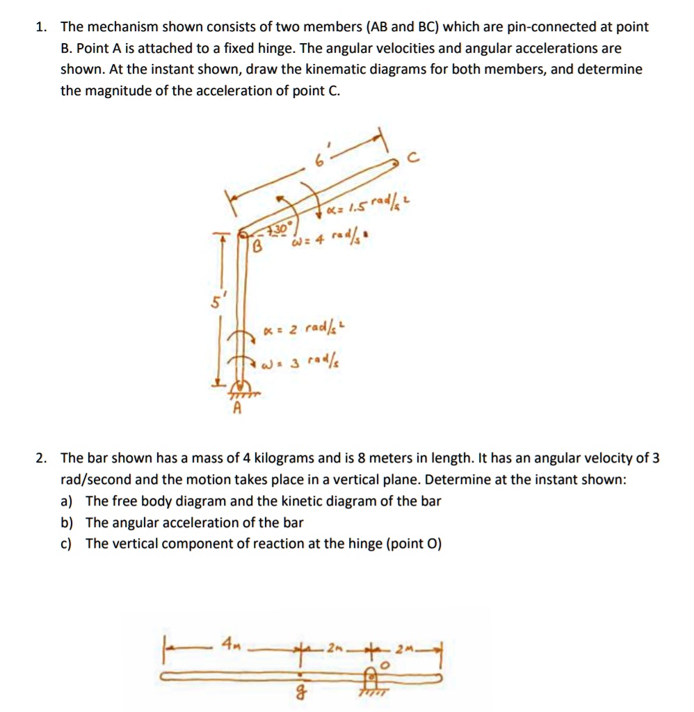 SOLVED: The mechanism shown consists of two members (AB and BC) which are pin-connected at point ...