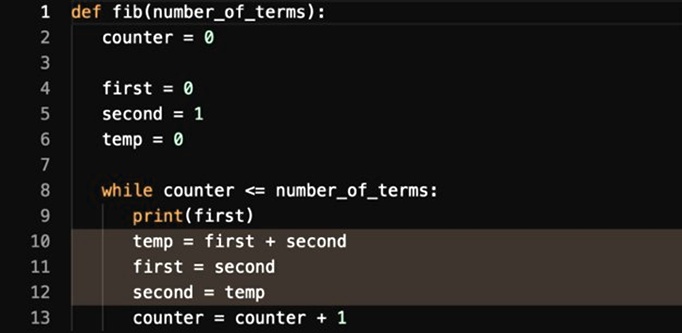 Solved Consider The Following Python Code To Print Out A Fibonacci Sequence Which Variable 5000
