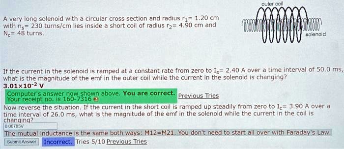 a very long solenoid with a circular cross section and radius r1 120 cm ...