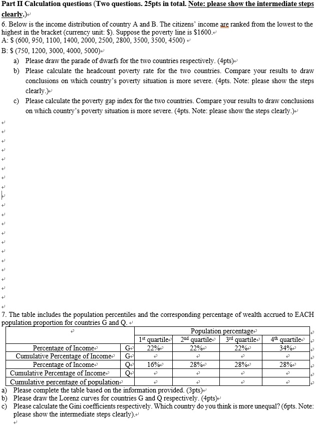 SOLVED: Part II Calculation questions (Two questions. 25 pts in total. Note: please show the ...