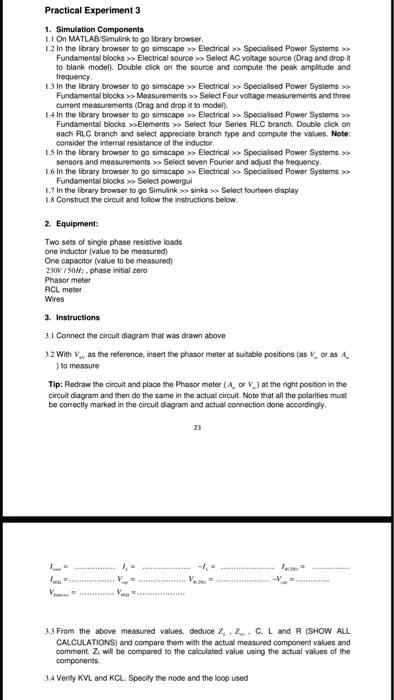 Solved Simulation And Calculations Practical Experiment 3 1 Simulation Components On Matlab 6799
