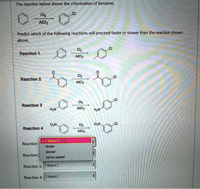SOLVED: The reaction below shows the chlorination of benzene: Cl2 ...