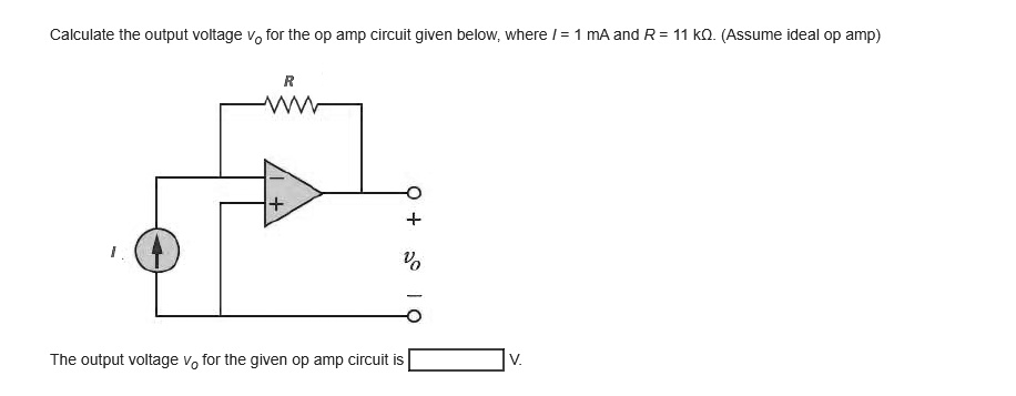 Calculate the output voltage V, for the op amp circuit given below ... Calculate the output voltage V, for the op amp circuit given below ...