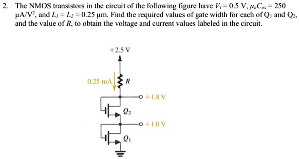 SOLVED: The NMOS transistors in the circuit of the following figure ...