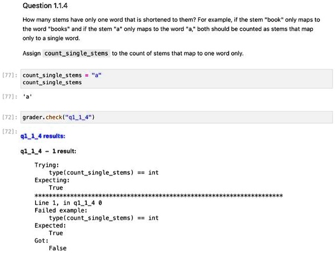VIDEO solution: Question 1.1.4 How many stems have only one word that ...