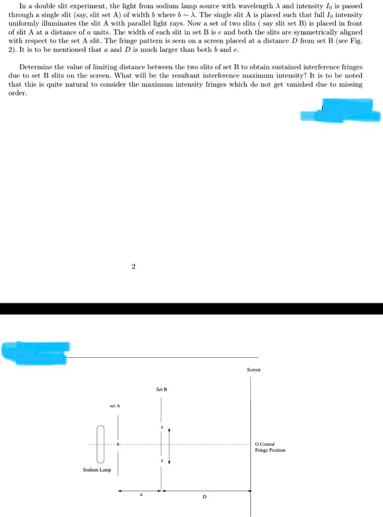 SOLVED: In a double-slit experiment, the light from a sodium lamp ...