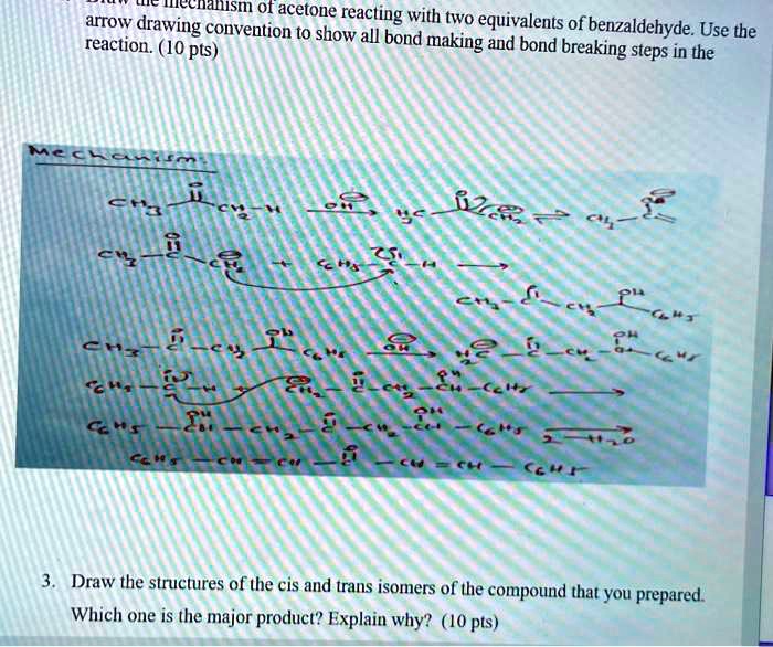 Draw the mechanism of acetone reacting with two equivalents of ...