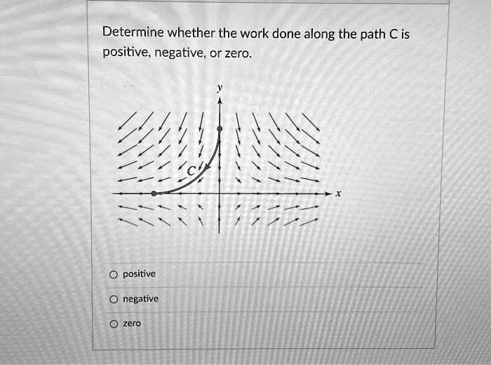 SOLVED: Determine whether the work done along the path C is positive, negative, or zero ...