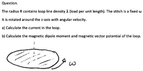 SOLVED: The radius R contains loop line density (load per unit length). The stitch is a fixed ...