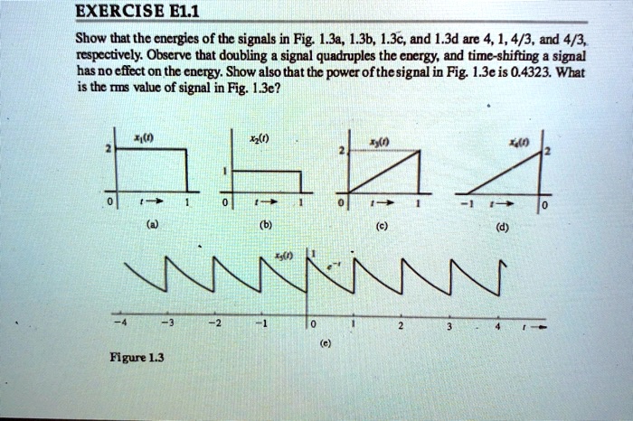 SOLVED: Text: EXERCISE 1.1 Show that the energies of the signals in Fig ...