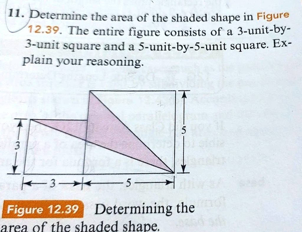 Determine the area of the shaded shape in Figure 12.39. The entire ...