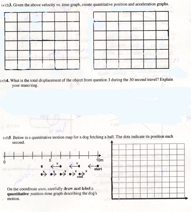 SOLVED: (+1293. Given the above velocity vs. time graph, create ...