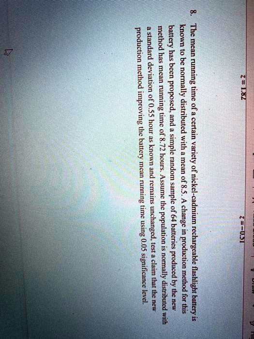 a standard baoery ha the production method deviation h 8 mean running ...