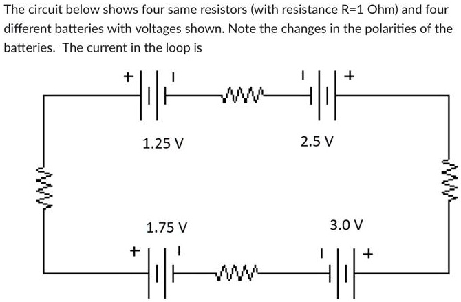 The circuit below shows four same resistors (with resistance...