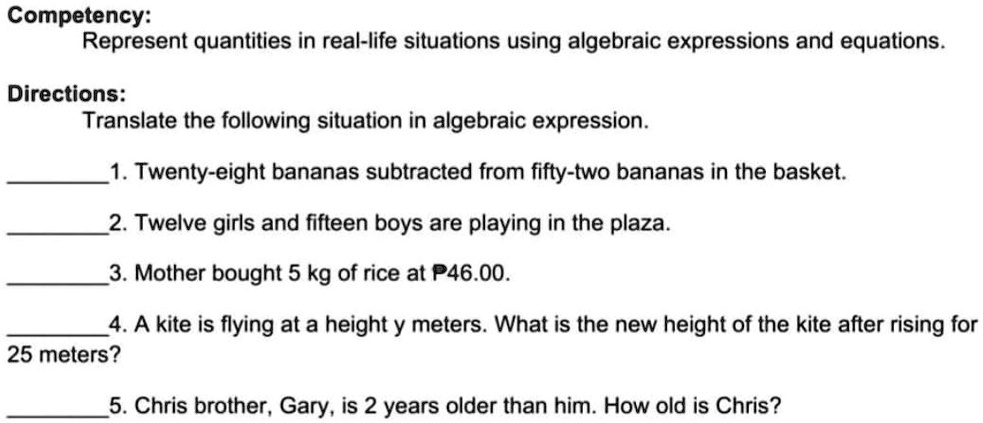 SOLVED: 'pasagot pls please need now ty Competency: Represent ...
