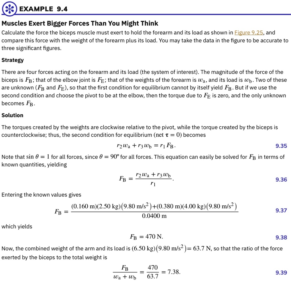 SOLVED: We analyzed the biceps muscle example with the angle between ...