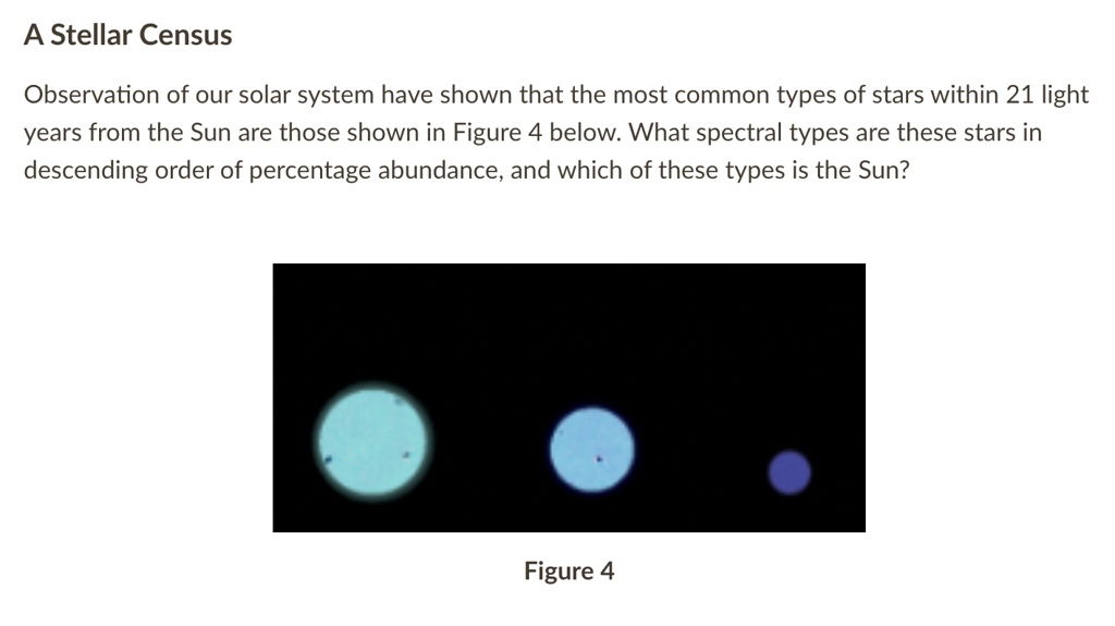 A Stellar Census Observation of our solar system have shown that the ...