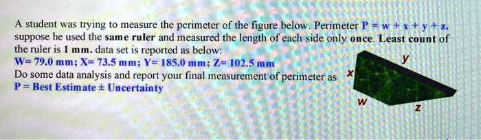 SOLVED: A student was trying to measure the perimeter of the figure ...