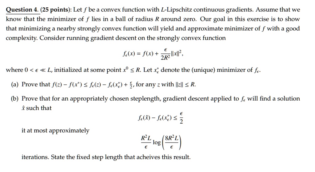 Solved Question 4 25 Points Let F Be A Convex Function With L