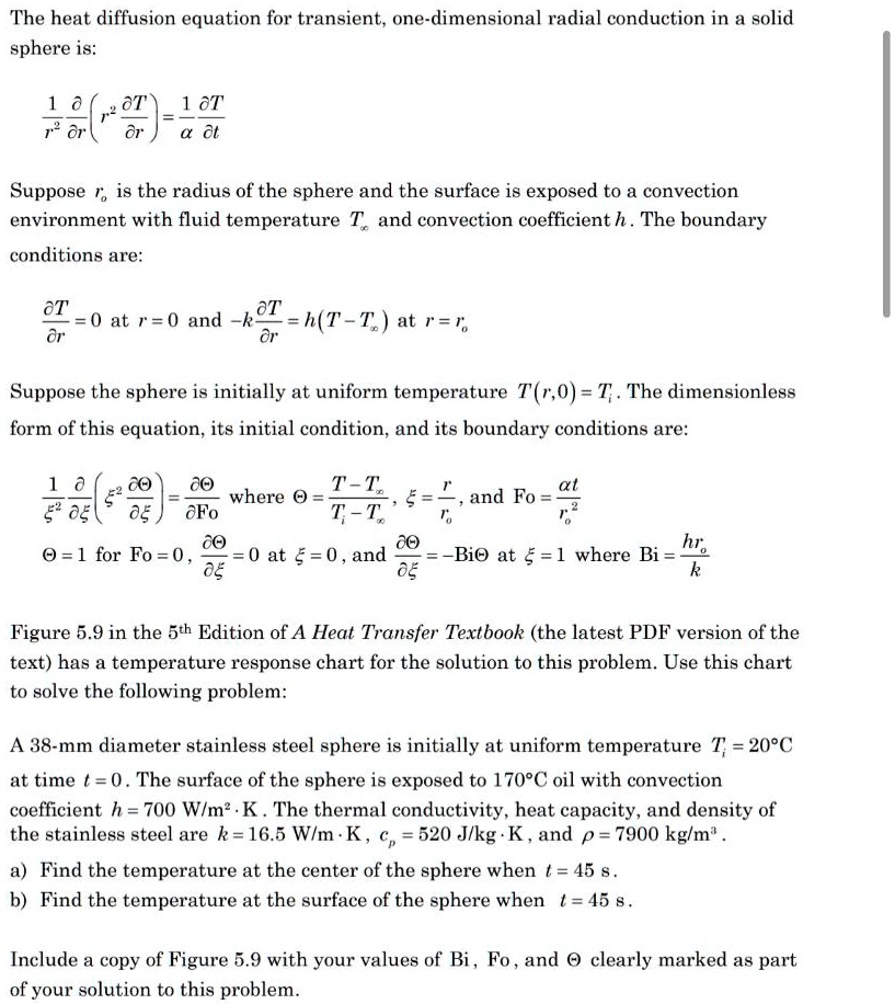 [GET ANSWER] the heat diffusion equation for transientone dimensional ...